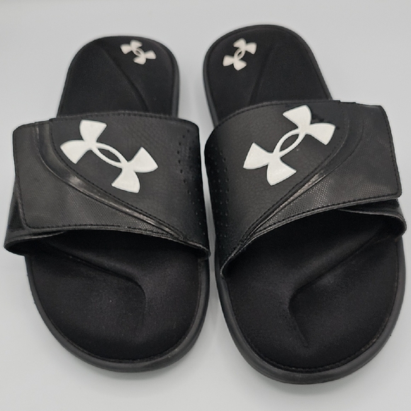 Under Armour | Shoes | Under Armour Mens Ignit Black And White Slide ...